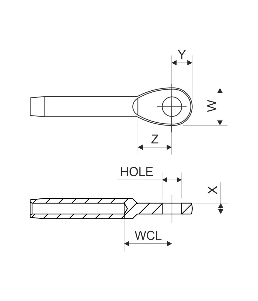 Eye Terminals Wire Dia / Eye Dia 3 mm / 6.5 mm