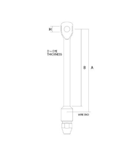 Sta-Lok Long Eye Wire Diameter / Hole Size 5mm / 9.8mm